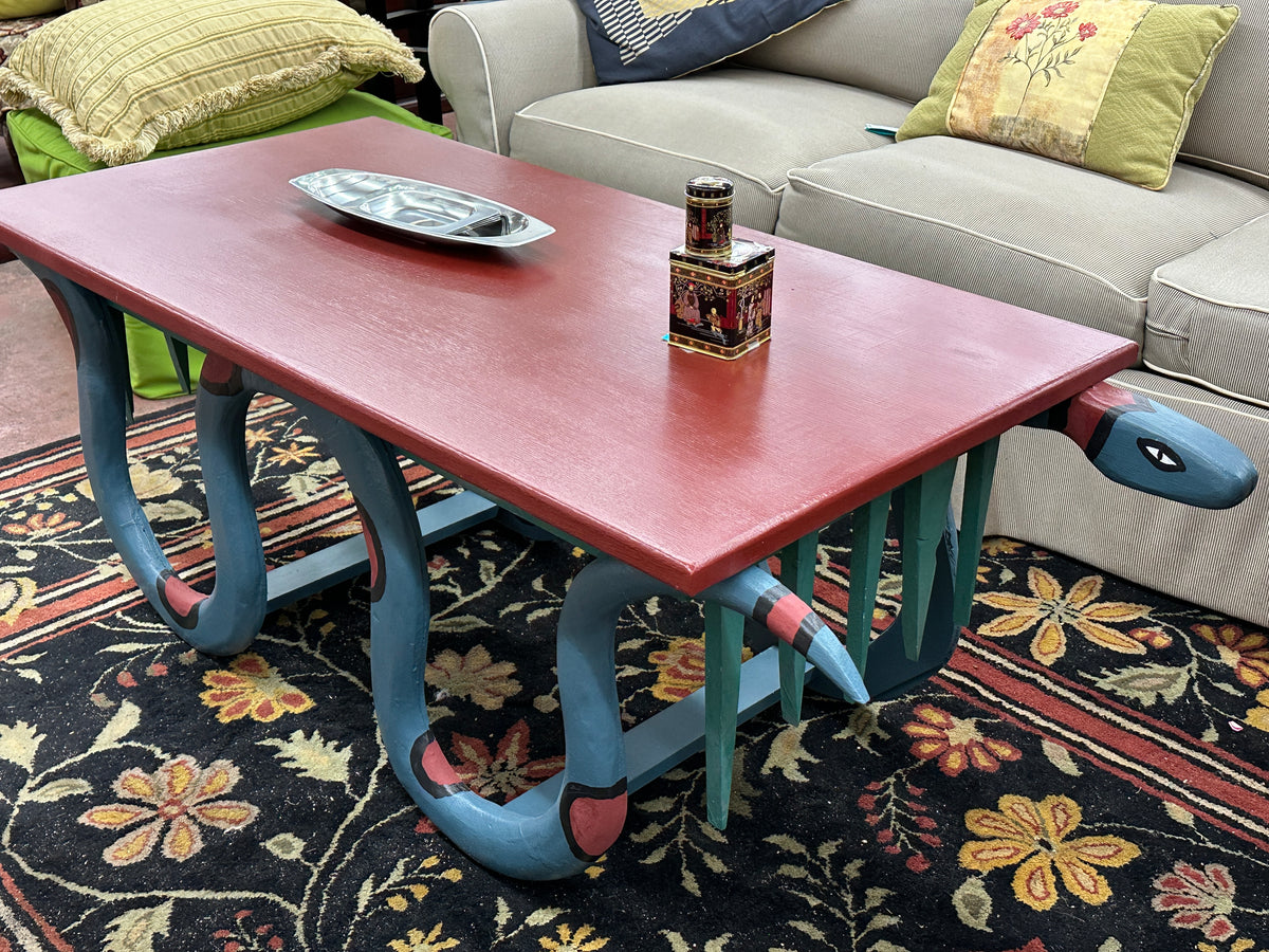 Wooden Painted Snake Table – Cherished Possessions